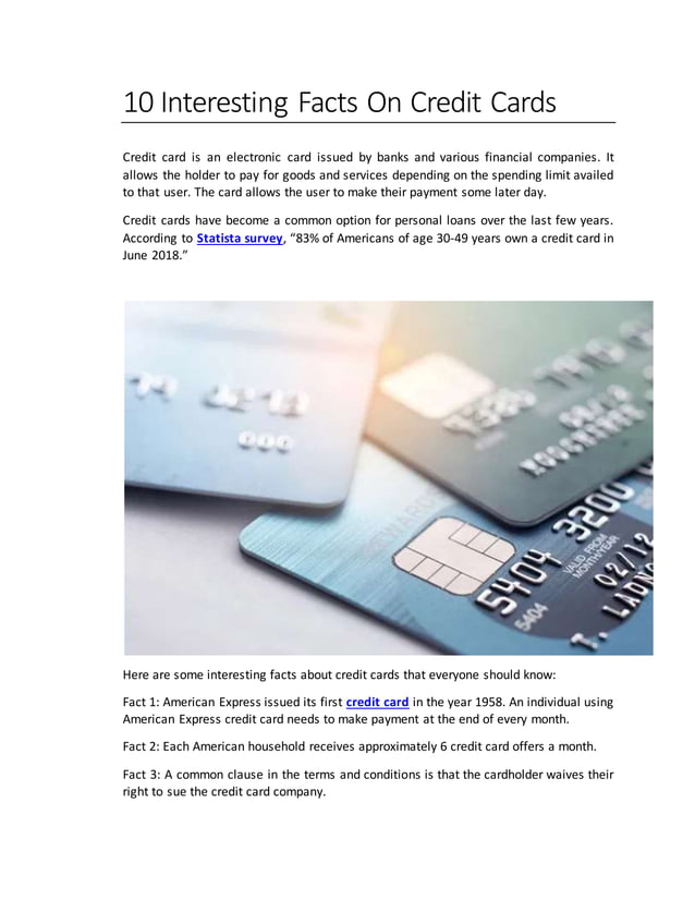 10 Interesting Facts On Credit Cards | PDF