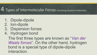 Intermolecular Forces of attraction | PPTX