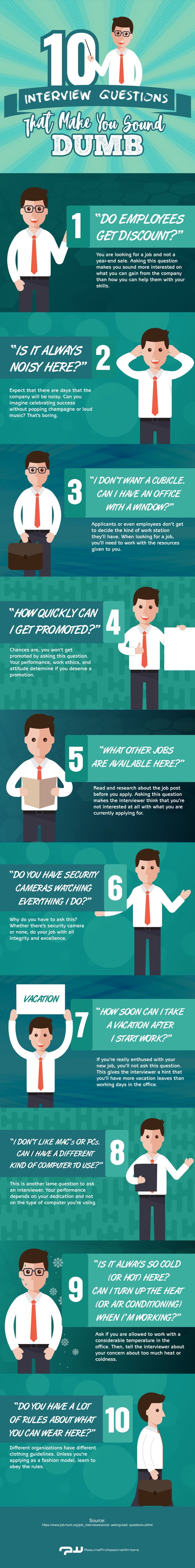 10 Interview Questions that Make You Sound Dumb [Infographic] | PDF ...