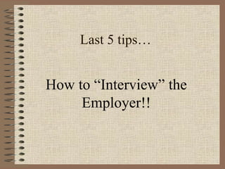 10 Interview Tips For The High School Student | PPT