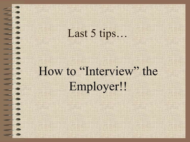 10 Interview Tips For The High School Student | PPT