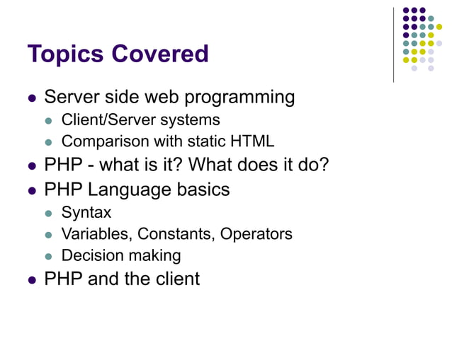 10 Introduction Php Ppt