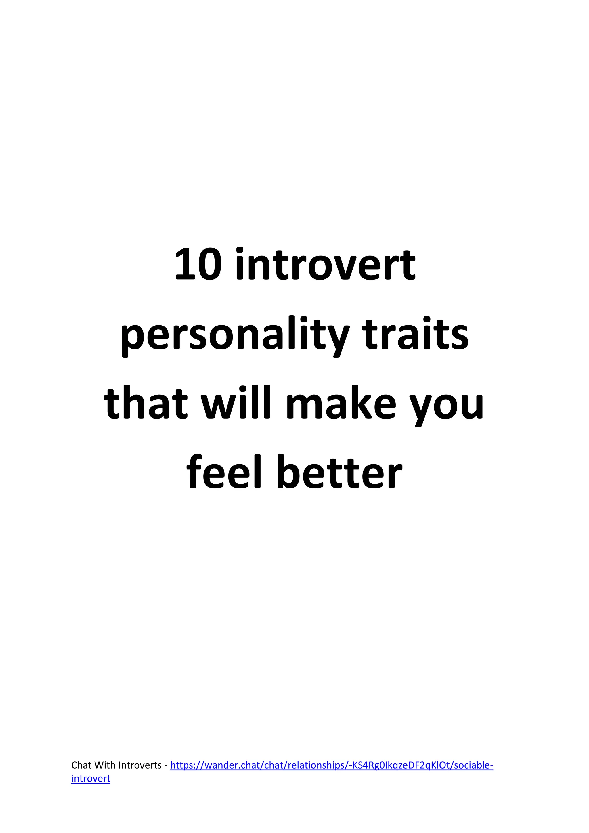 10 introvert personality traits that will make you feel better | PDF ...
