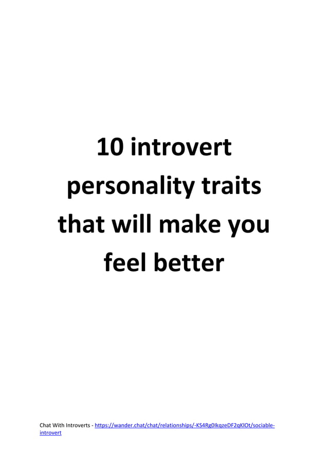 10 introvert personality traits that will make you feel better | PDF ...
