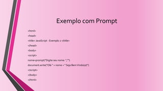 10 Java Script - Exemplos práticos | PPTX