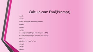 10 Java Script - Exemplos práticos | PPTX