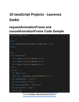 10 java script projects full source code | PDF