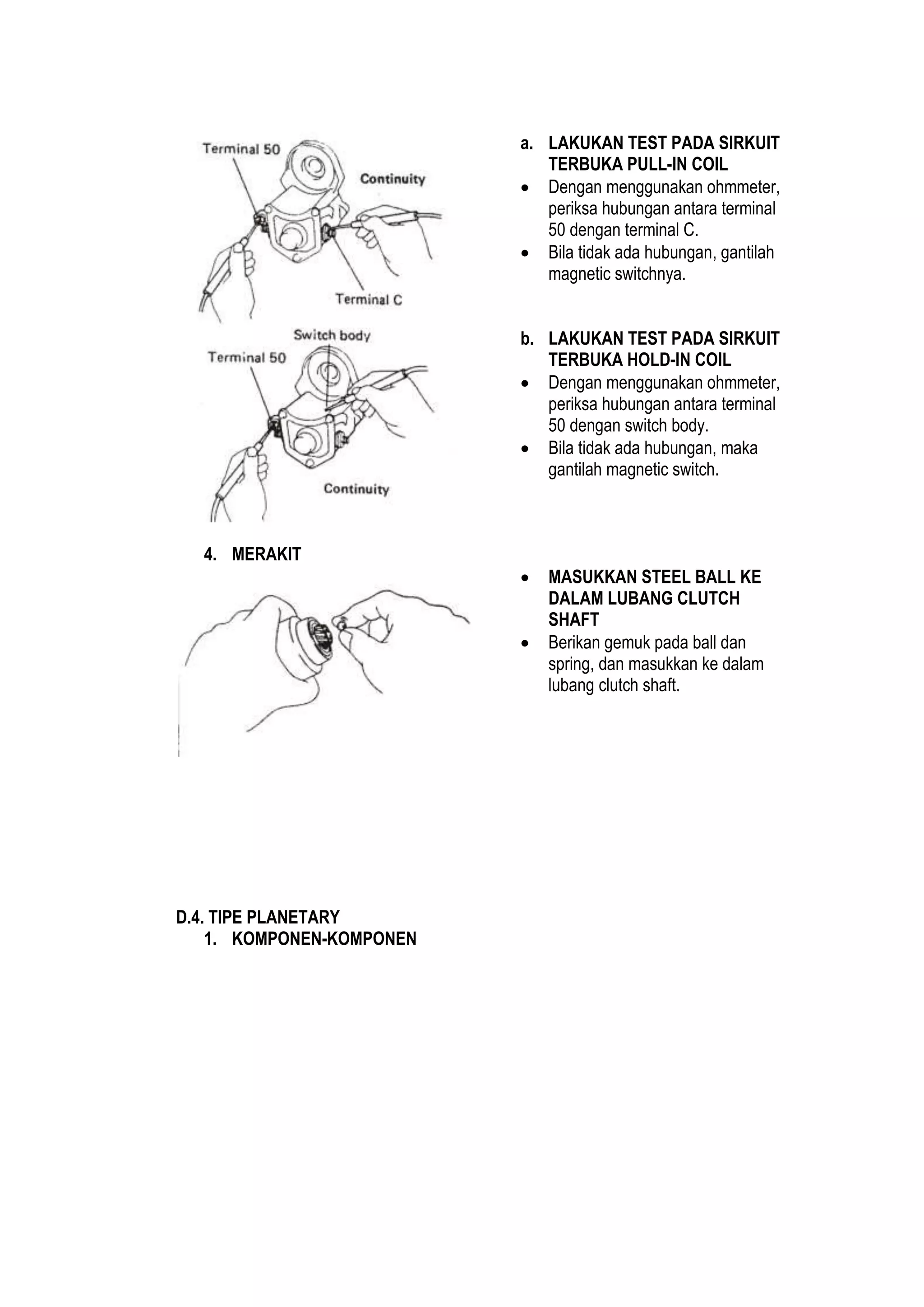 Jobsheet Overhaule Motor Starter Mobil | DOCX
