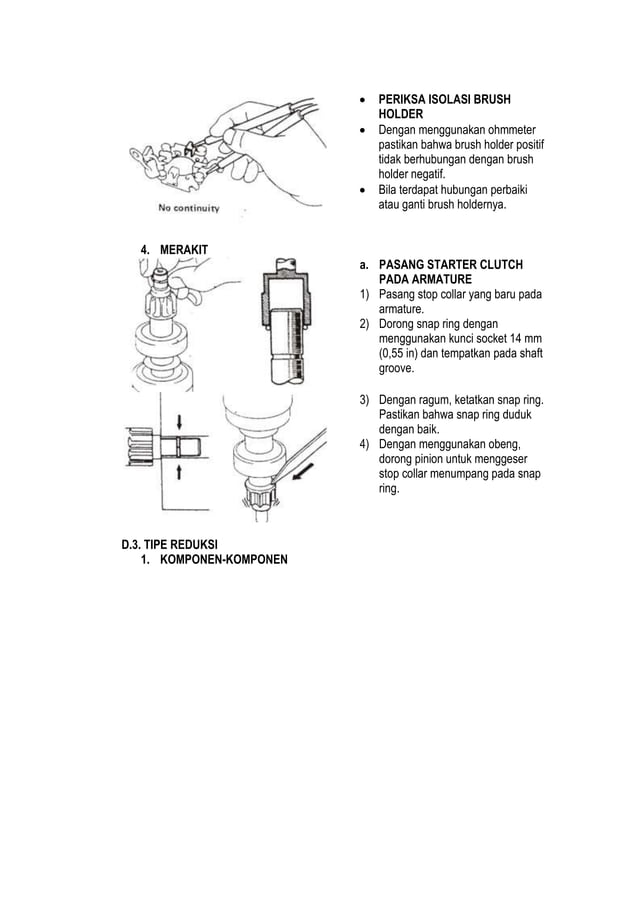 Jobsheet Overhaule Motor Starter Mobil | DOCX