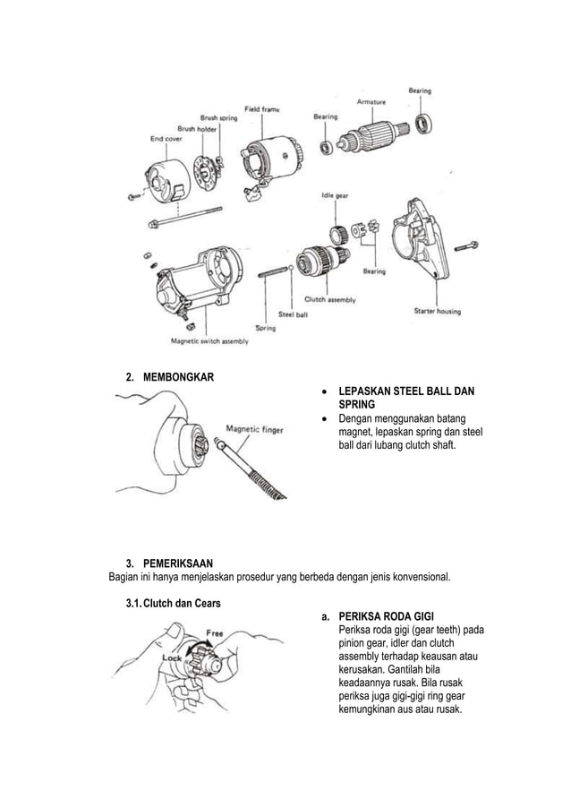 Jobsheet Overhaule Motor Starter Mobil | DOCX