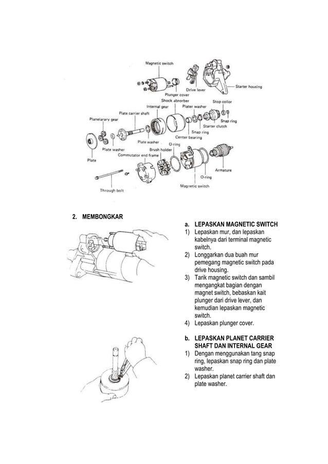Jobsheet Overhaule Motor Starter Mobil | DOCX