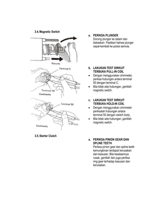 Jobsheet Overhaule Motor Starter Mobil | DOCX