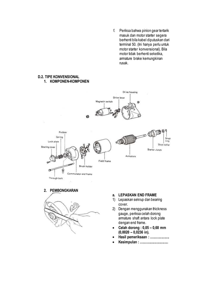 Jobsheet Overhaul Motor Starter | DOCX