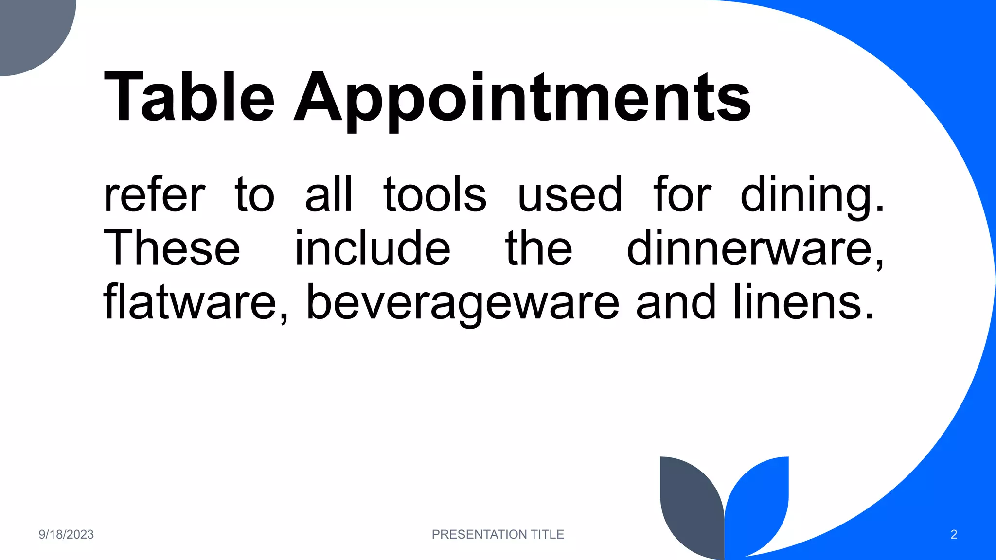 Preparing the Table Appointments.pptx