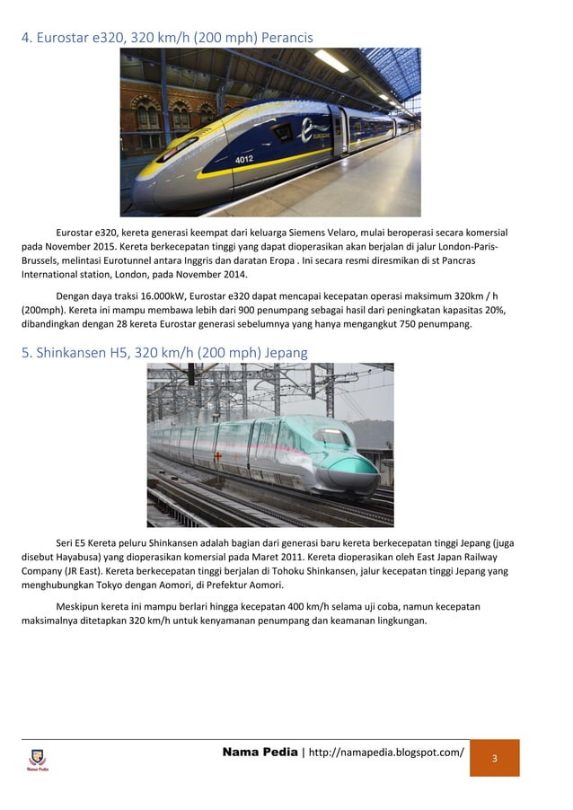 10 kereta tercepat di dunia | PDF