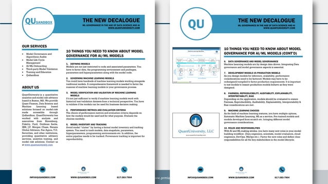 10 Key Considerations for AI/ML Model Governance | PDF