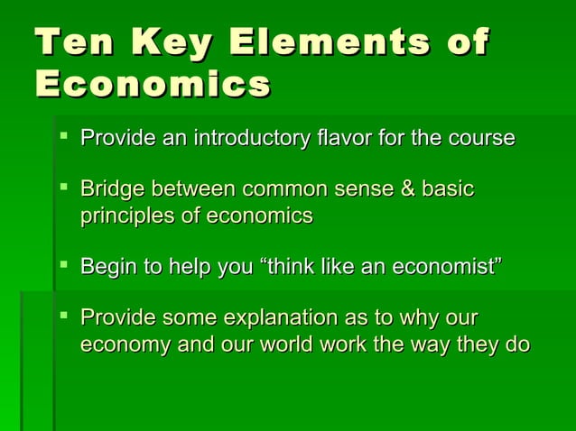 10 key elements_of_economics | PPT