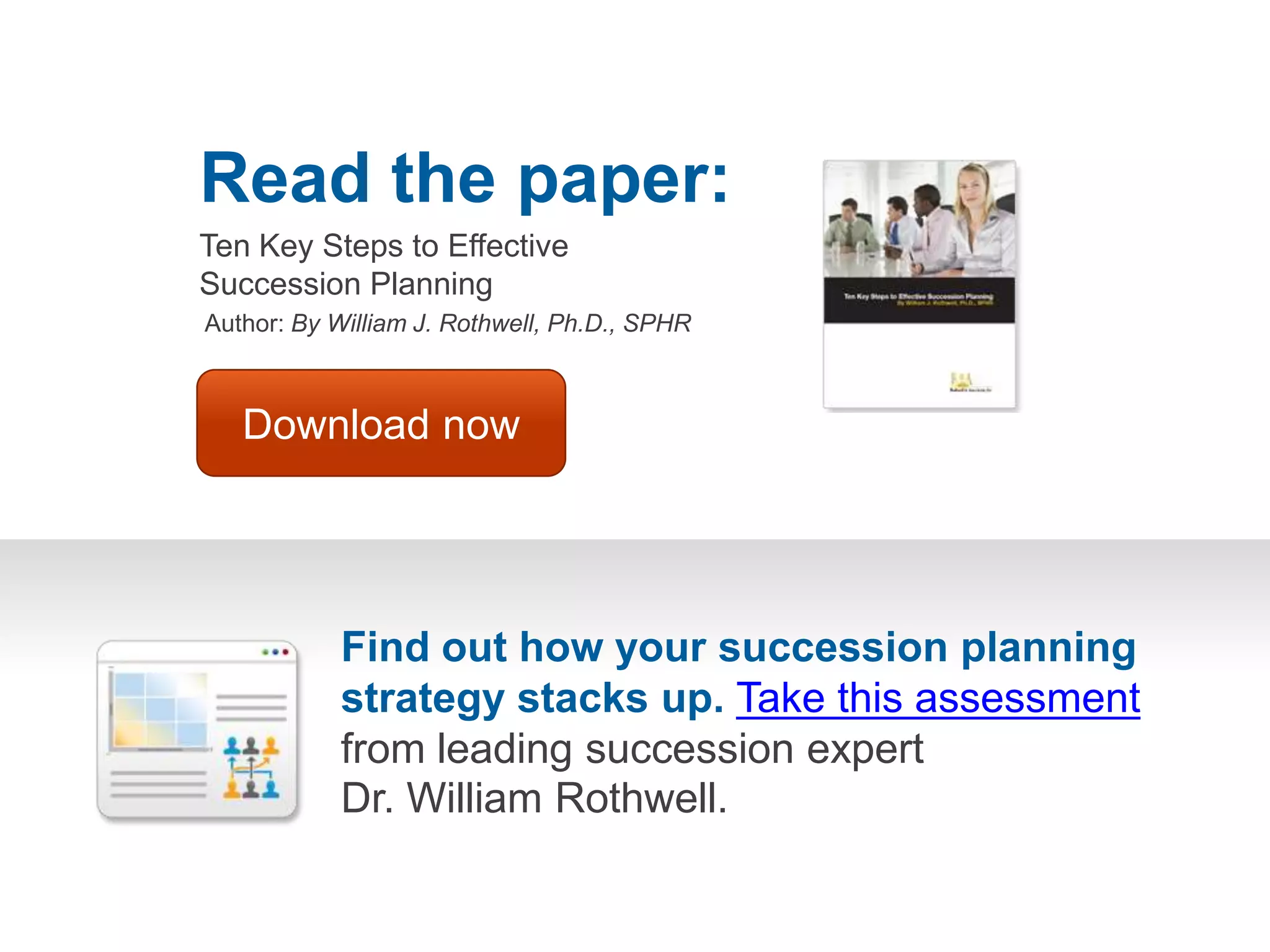White Paper: 10 Key Steps to Effective Succession Planning | PPTX