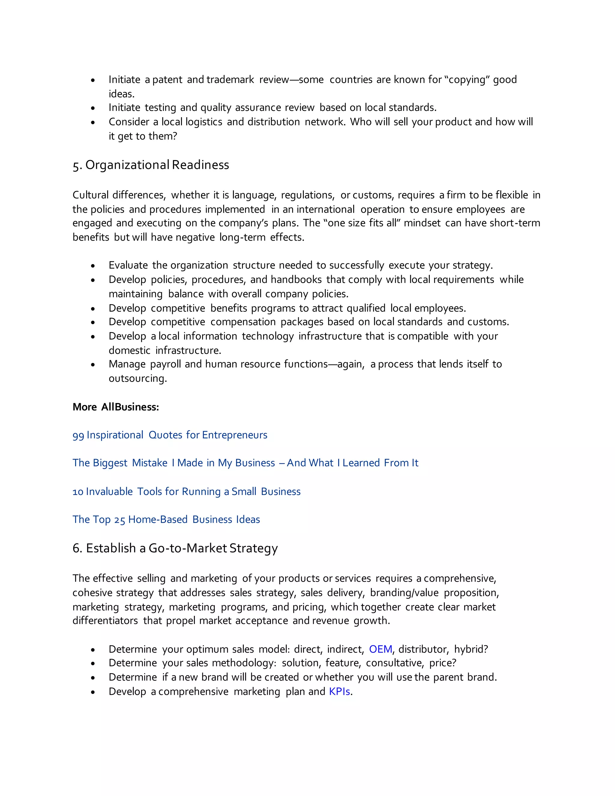 10 key steps to expanding your business globally | PDF