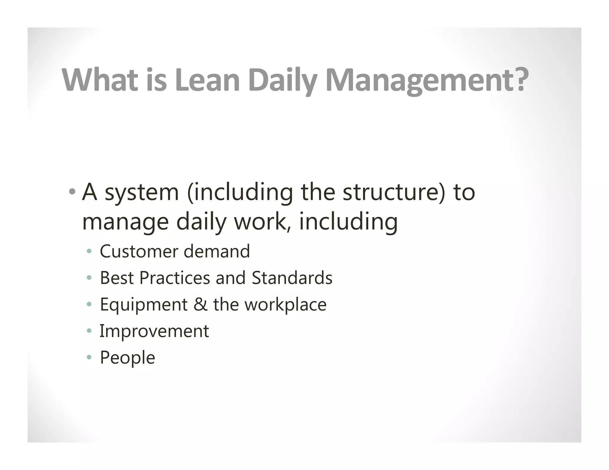 10 Keys to Lean Daily Management | PDF