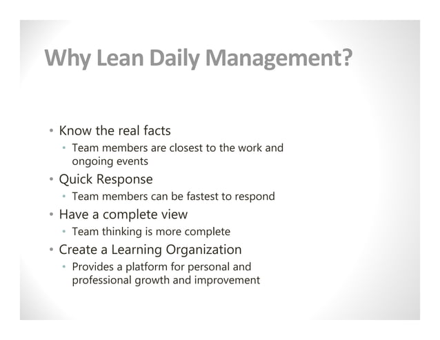 10 Keys to Lean Daily Management | PDF