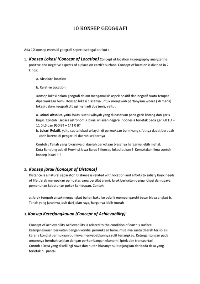 10 konsep geografi | PDF