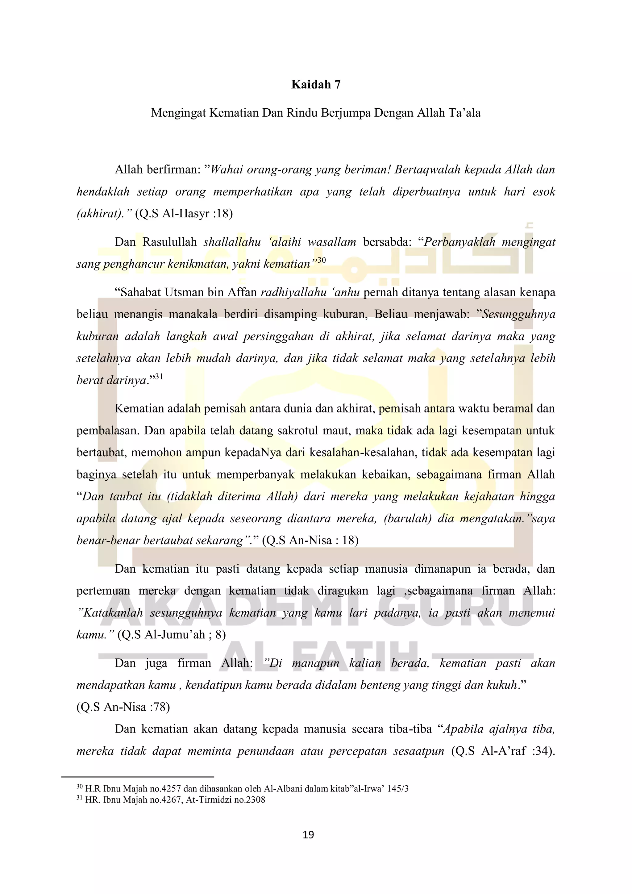 10 Kunci Tazkiyatun Nafs | PDF