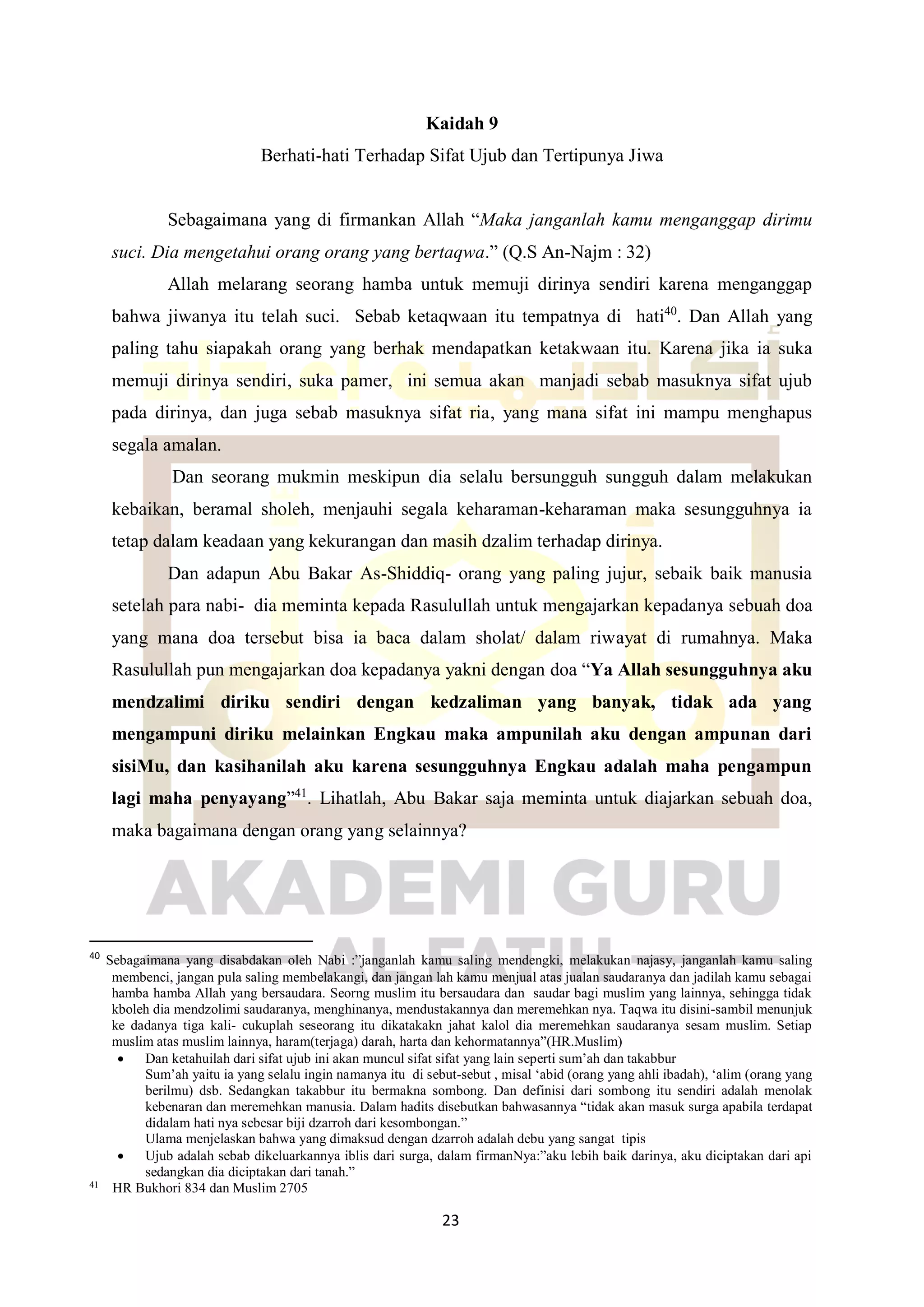 10 Kunci Tazkiyatun Nafs | PDF