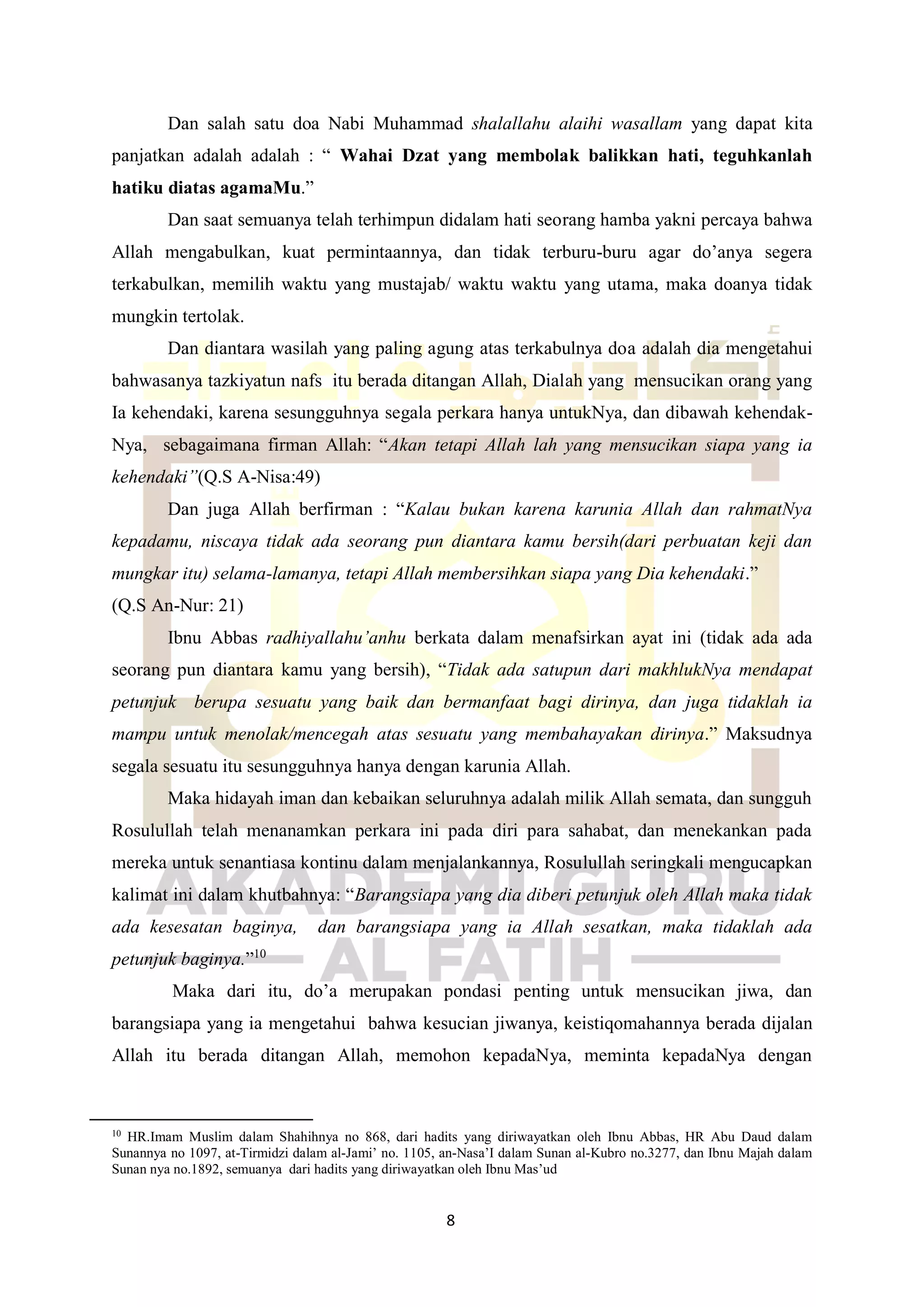 10 Kunci Tazkiyatun Nafs | PDF