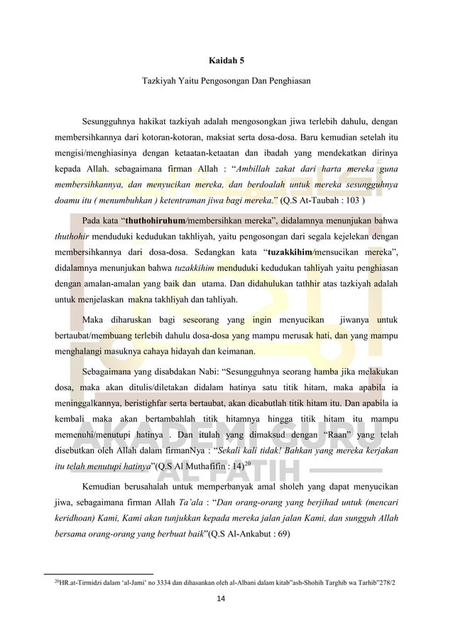 10 Kunci Tazkiyatun Nafs | PDF