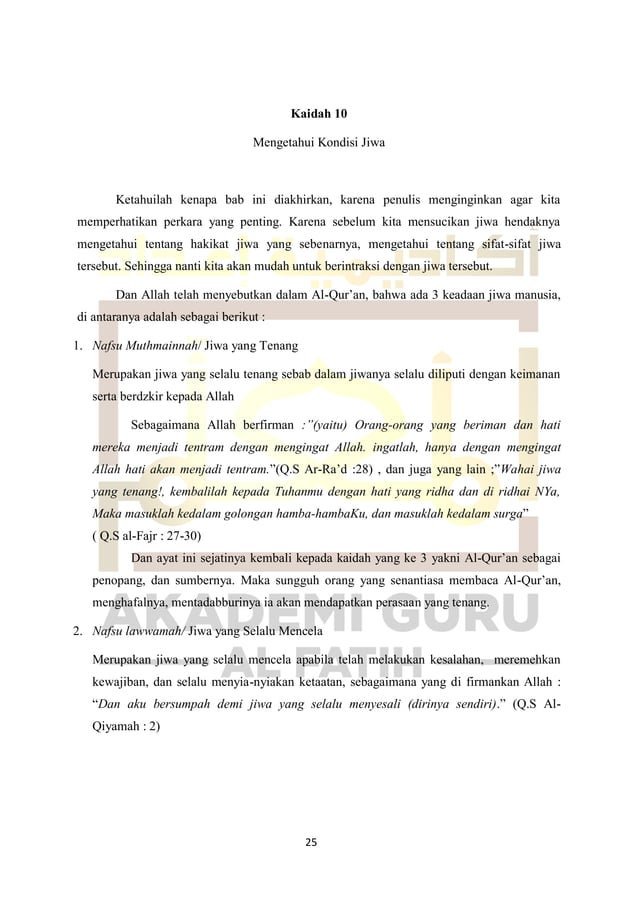 10 Kunci Tazkiyatun Nafs | PDF