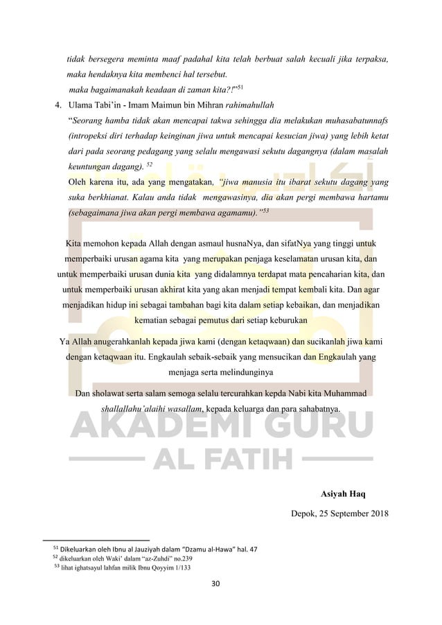 10 Kunci Tazkiyatun Nafs | PDF