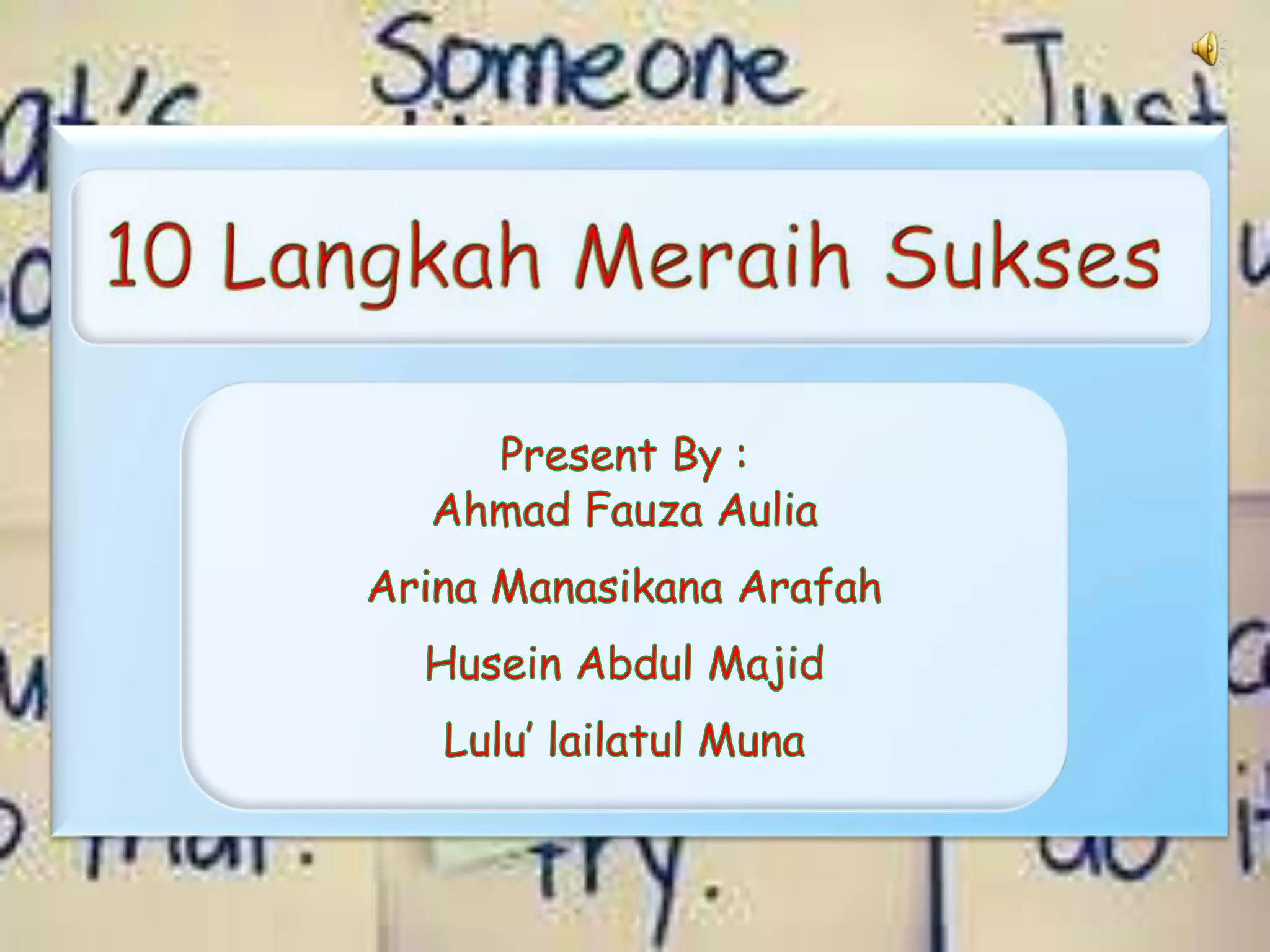 10 langkah meraih succes | PPTX