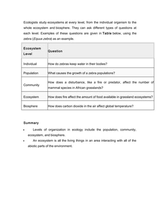 10 !!lesson plans levels of ecological organization | DOC | Biological ...