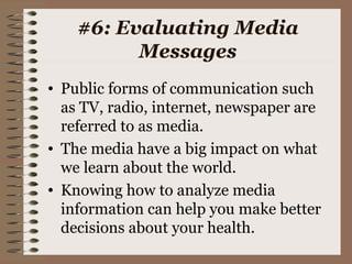 10 Life Skills for a Healthy Life | PPT