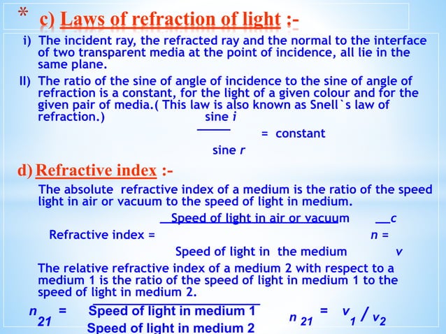 Light Reflection and Refraction | PPT