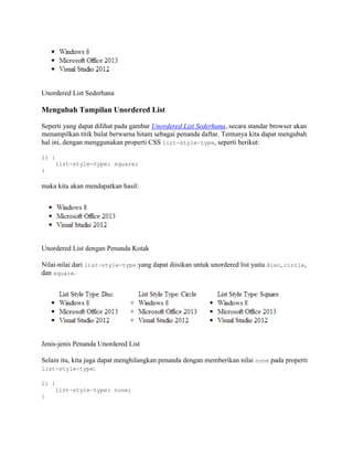 webdesign dasar : 10 list | DOCX