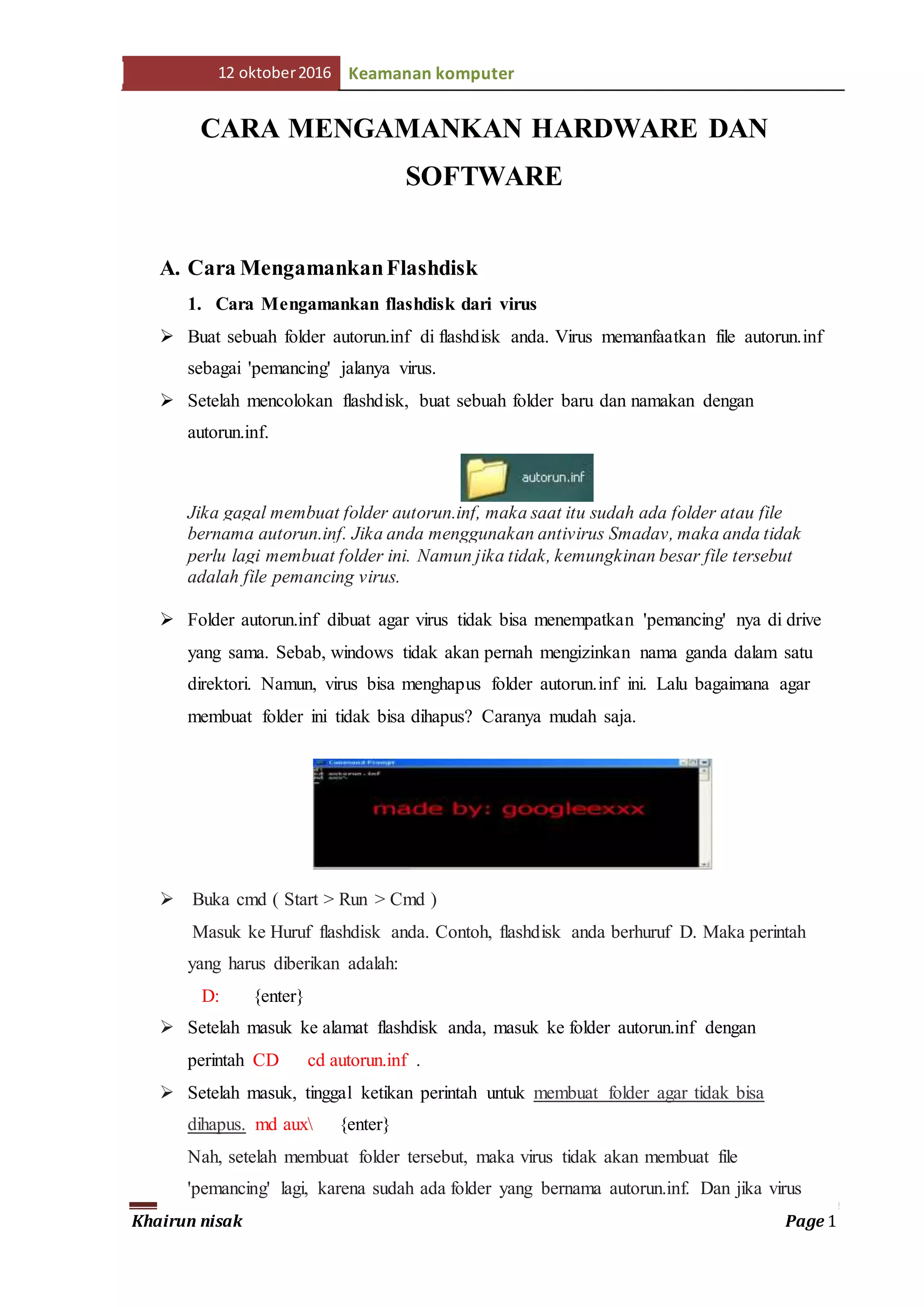 10 macam cara mengamankan file dan hardware | DOCX