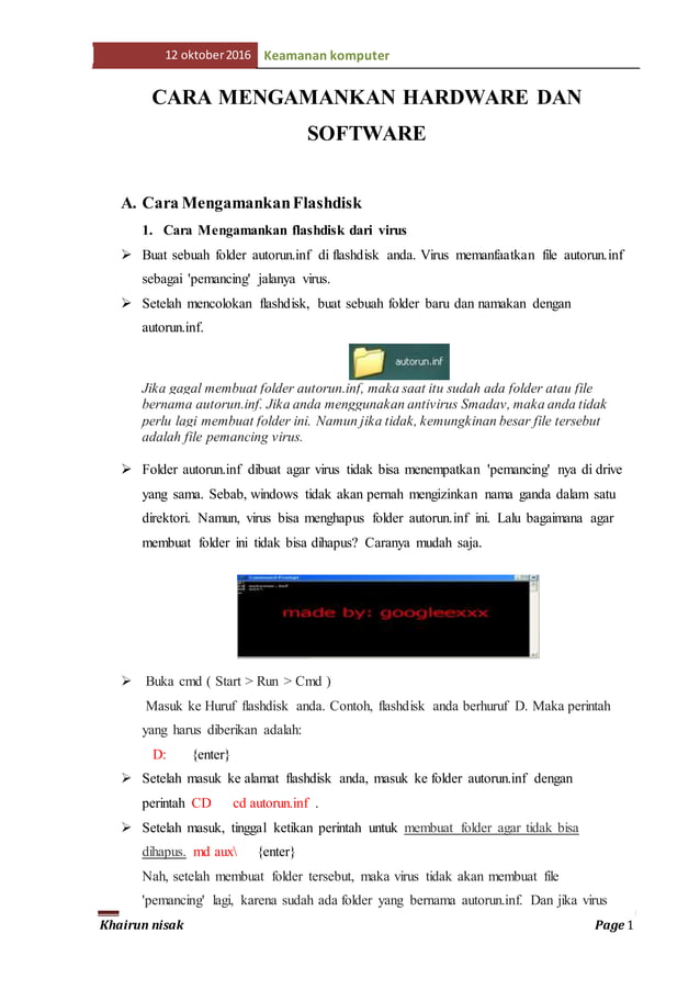 10 macam cara mengamankan file dan hardware | DOCX