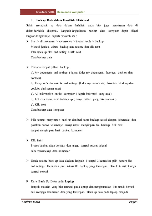 10 macam cara mengamankan file dan hardware | DOCX