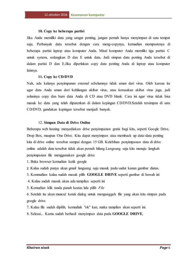 10 macam cara mengamankan file dan hardware | DOCX