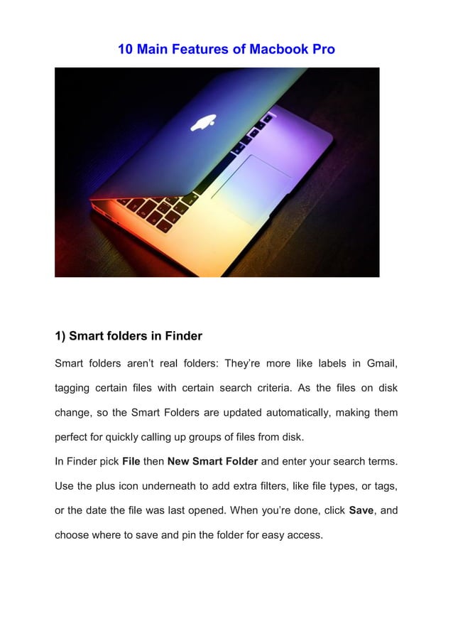 10 main features of macbook pro | PDF