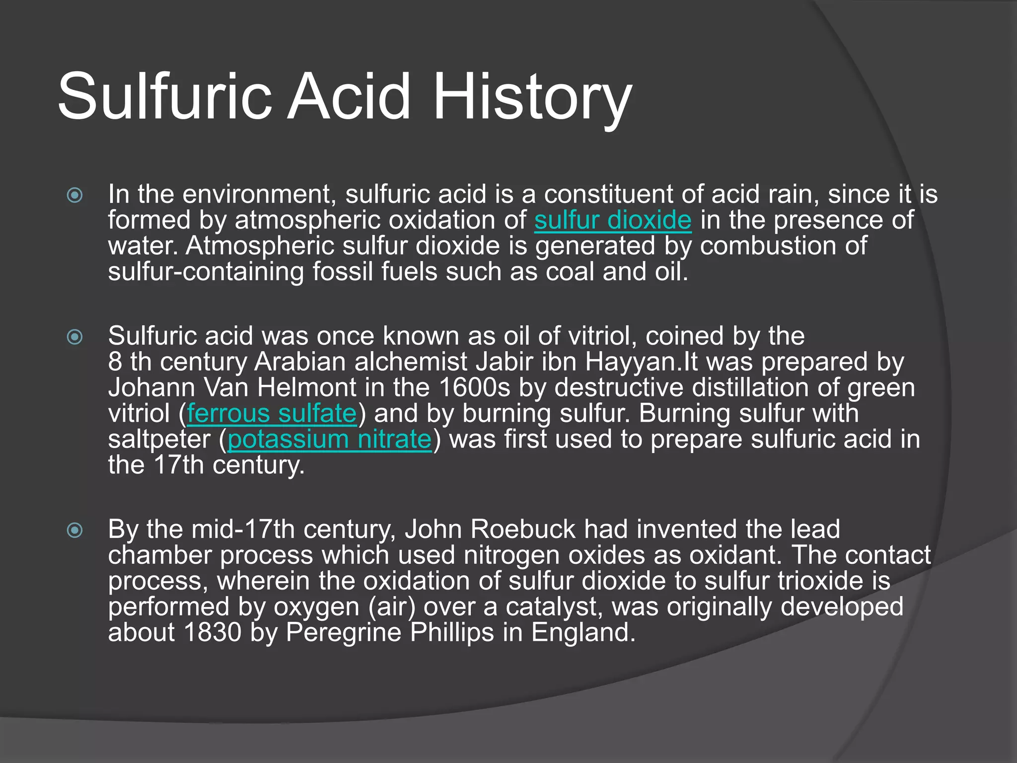 10 major industrial applications of sulfuric acid | PPTX