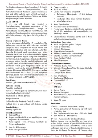 Management of Dushta Pratishyaya A Case Study | PDF