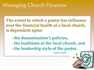 10 Managing church finances | PPTX