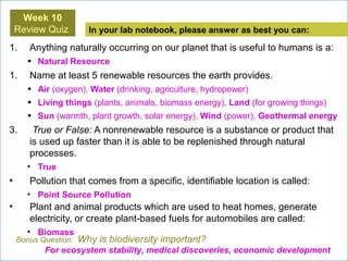 Managing Earth's Resources