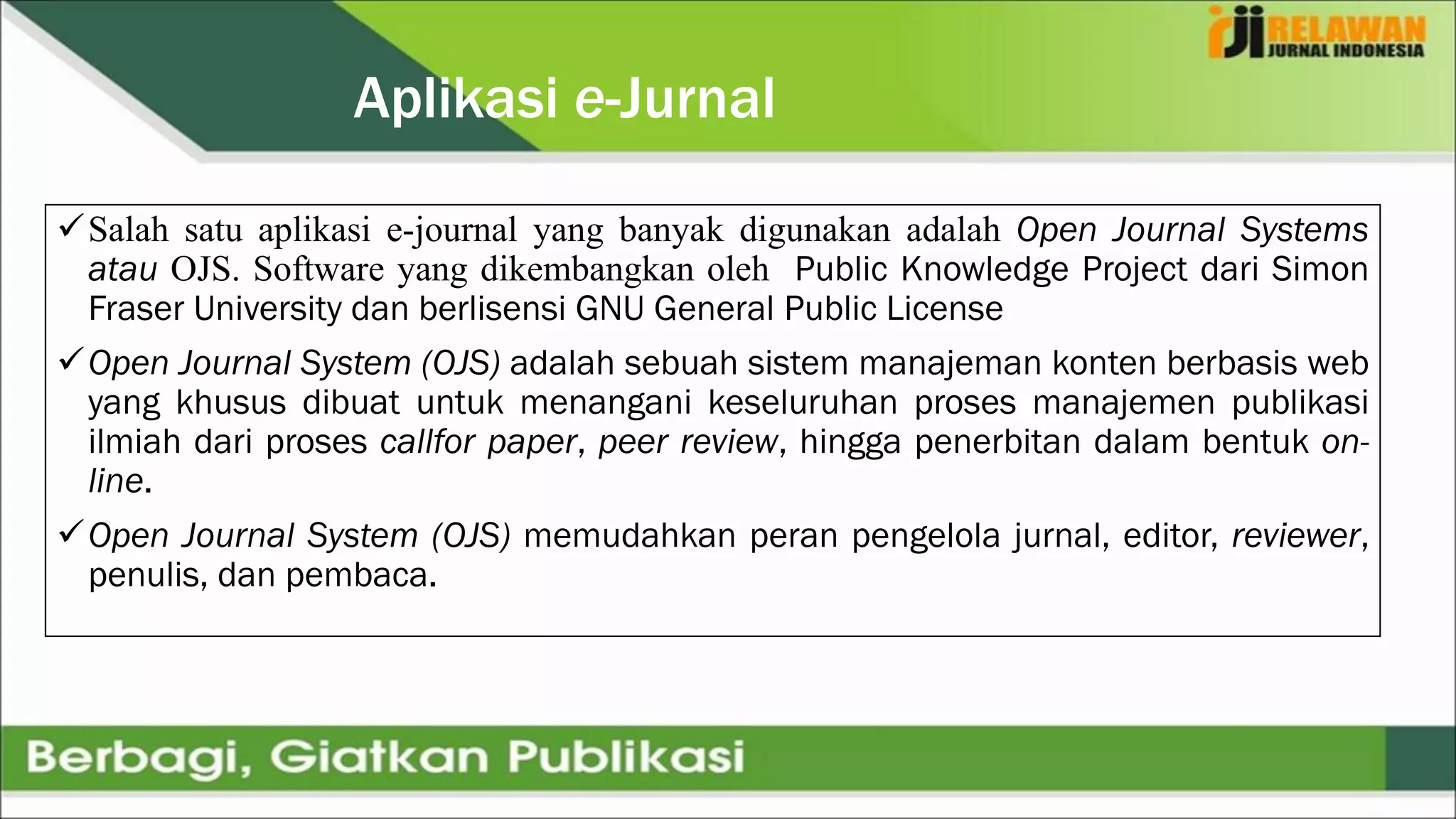 Pengelolaan E-Journal dengan OJS | PDF