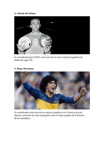 10 mejores jugadores de fútbol | PDF