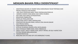 melakukan identifikasi bahaya di IPAL pengelolaan air limbah | PPTX