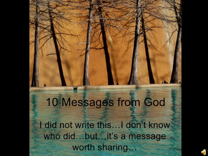 10 messages from God